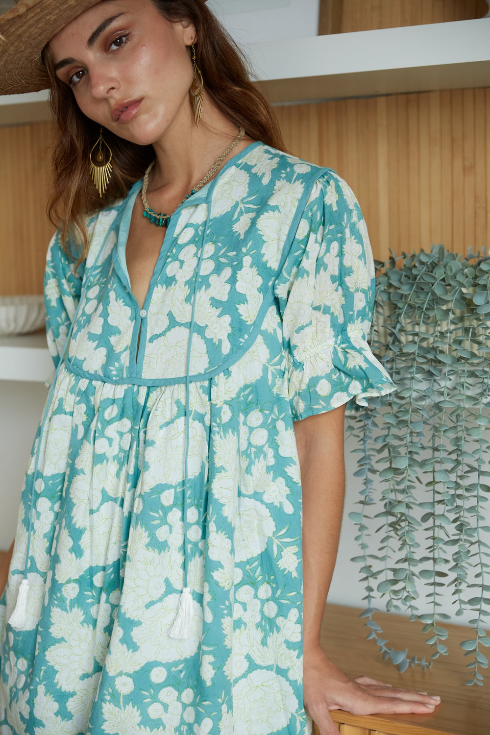 Nanda Mini Dress - Block Printed Cotton – The Fox and The Mermaid